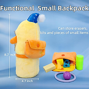 NBX NewmeBox Kawaii Pen/Pencil Holder for Desk, Plush Desk Organizer, Cute Desktop Supplies and Accessories, Animal Shape Design, Stationery Storage Caddy/Pouch for School, Girls, Boys(Duck)