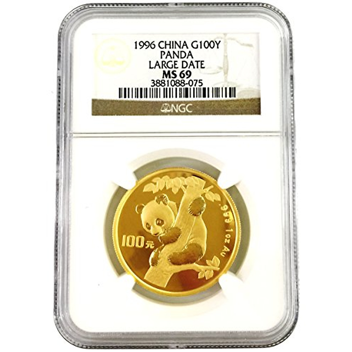 1996 CN China 1 oz Gold Panda 1 OZ MS69 NGC/CAC (Gold)