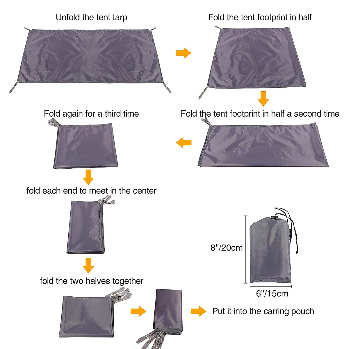 REDCAMP Waterproof Camping Tent Tarp - 95"x83", 4 in 1 Multifunctional Tent Footprint for Camping, Hiking and Survival Gear, Lightweight and Foldable