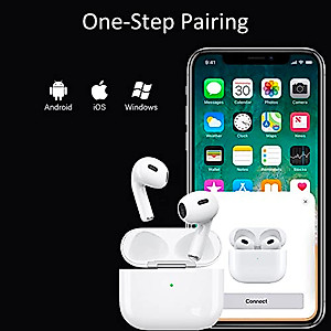 [Apple MFi Certified] Wireless Earbuds, Bluetooth 5.2 Earbuds Stereo Bass, Bluetooth Headphones in Ear Noise Cancelling Mic, Earphones IP7 Waterproof Sports, 24H Playtime Ear Buds for iOS Android.