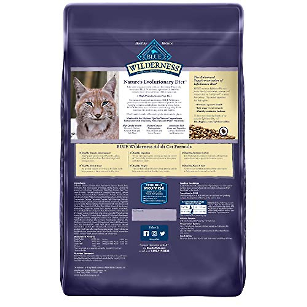 Blue Buffalo Wilderness High Protein, Natural Adult Dry Cat Food, Chicken 12-lb