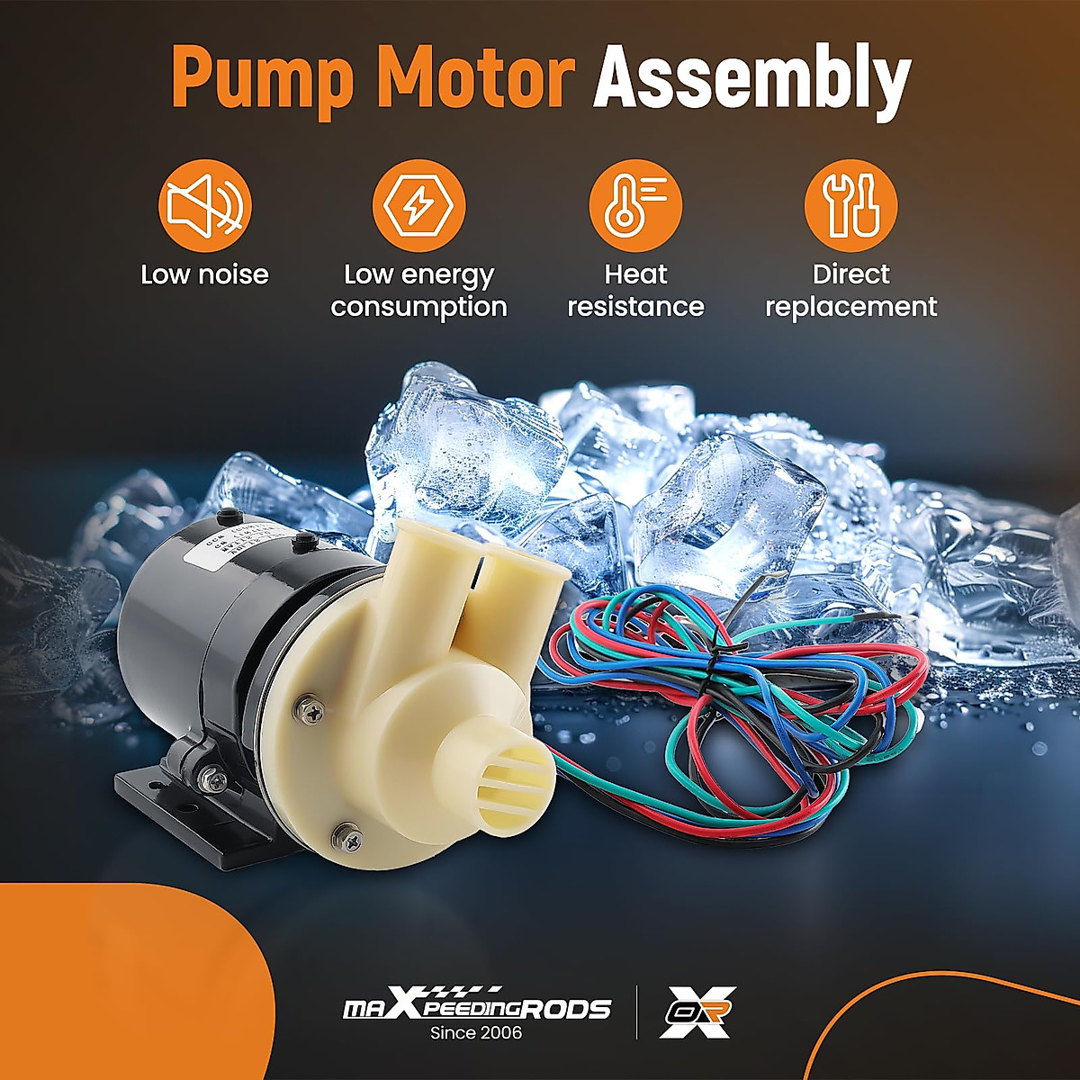 maXpeedingrods Pump Motor Assembly for Hoshizaki PA0613 Ice Maker Machine Water Pump with Capacitor, 12V 60Hz 10W for Hoshizaki KM-515MAH KM-320MAH KM-500MAE