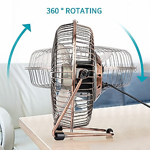 ALPIAZ 6 Inch Blade Desktop USB Fan, USB Powered, Personal Table Fan, Mini Cooling Fan, Small Desk Fan