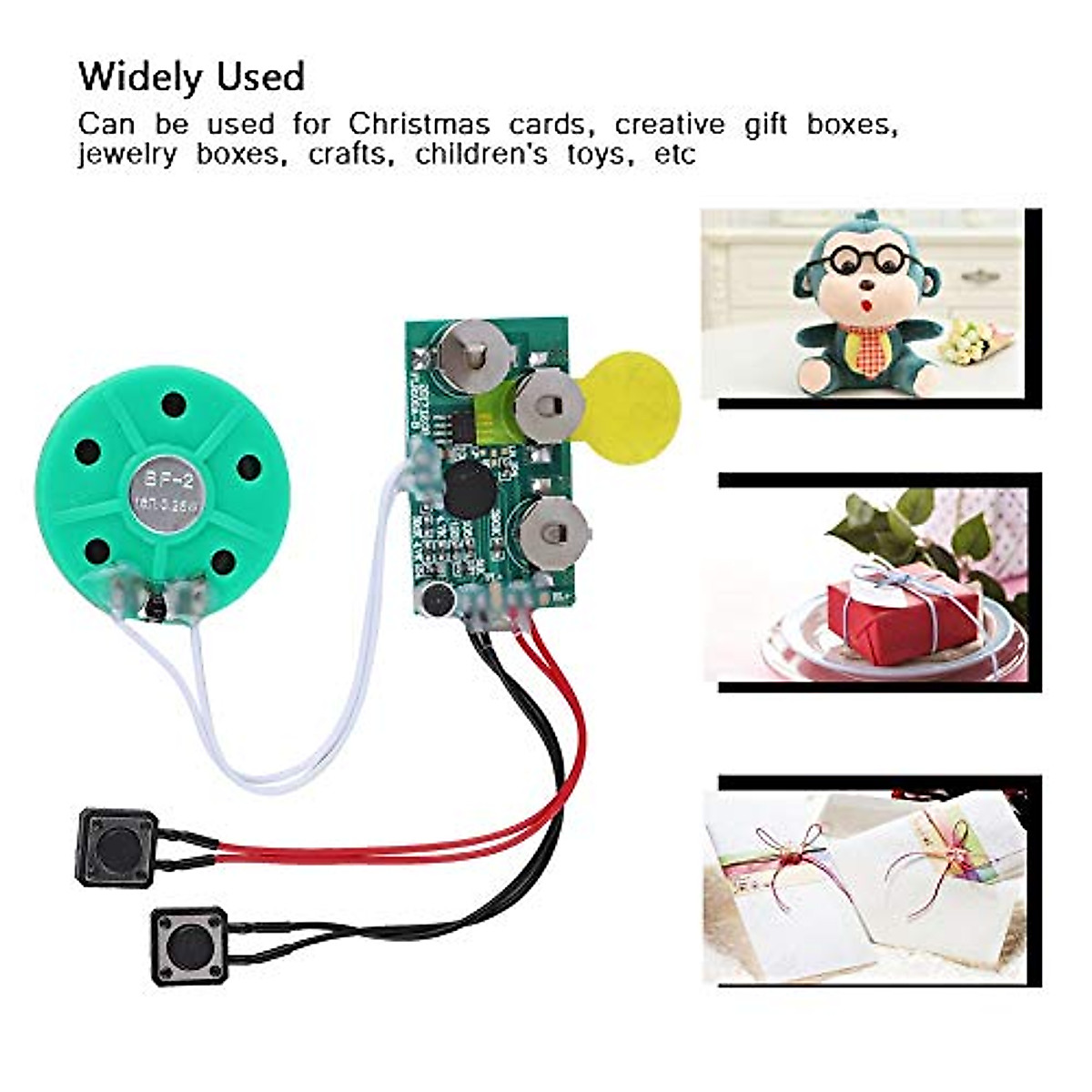 Recordable Voice Module for DIY Greeting Card Music Sound Talk Chip Musical Audio Radio Recorder Regard for Christmas Cards, Creative Gift Boxes, Jewelry Boxes, Crafts, Children's Toys