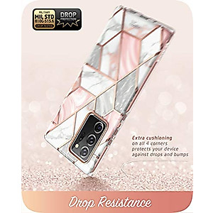 i-Blason Cosmo Series Case Designed for Galaxy Note 20 Ultra 5G (2020 Release), Protective Bumper Marble Design Without Built-in Screen Protector (Marble)