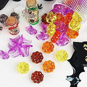 270 PCS Halloween Vase Fillers Includes Mini Acrylic Pumpkin Cute Ghost Mini Skull Head Small Witch Hats, Halloween Party Table Decoration Halloween Decorations Tiered Tray Decor