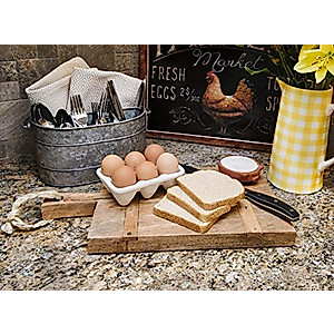 Creative Co-op Mango Wood Rope on Handle Cheese Board, Brown, 18x10