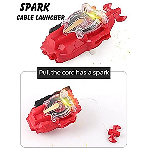 B-189 Guilty Longinus Bay Blades for 8-12,Sparking Launcher Bey Battle Burst Toy Battling Tops Gaming Top Toys Left Right Launcher Grip Play Blade Blades for Boys 6-8 Birthday Party Gift