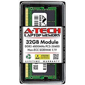 A-Tech 32GB RAM Compatible for ASUS ROG Zephyrus G14 GA402RK-L8133W Gaming Laptop | DDR5 4800MHz PC5-38400 SODIMM 2Rx8 1.1V 262-Pin Non-ECC SO-DIMM Memory Upgrade