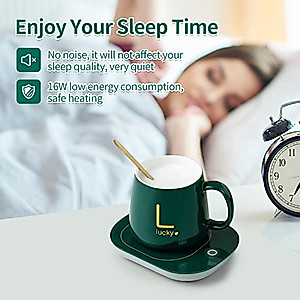 Coffee Cup Warmer with Automatic Sensor Switch, Candle Warmer Plate with Beautifully Packaged Box (Mug, Spoon, Mug Warmer, Upscale Box), Mug Warmer 122°F--131°F for Heating Coffee, Milk, Tea, Candles.