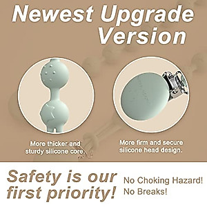 Cuddle Campus Silicone Pacifier Clip Holder with One Piece Design, Pack of 2 Soft Flexible Binky Clips with Texture for Baby Boy and Girl(6m+)