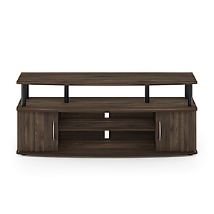 Furinno JAYA Large Entertainment Stand for TV Up to 55 Inch, Columbia Walnut/Black