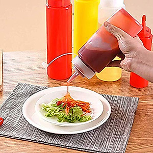 Anyumocz 12 Pack 8 oz Plastic Squeeze Bottles Multipurpose Squirt Bottles for Ketchup,Condiments,BBQ Sauce,Dressing,Barbecue,Grilling,Crafts,Syrup and More