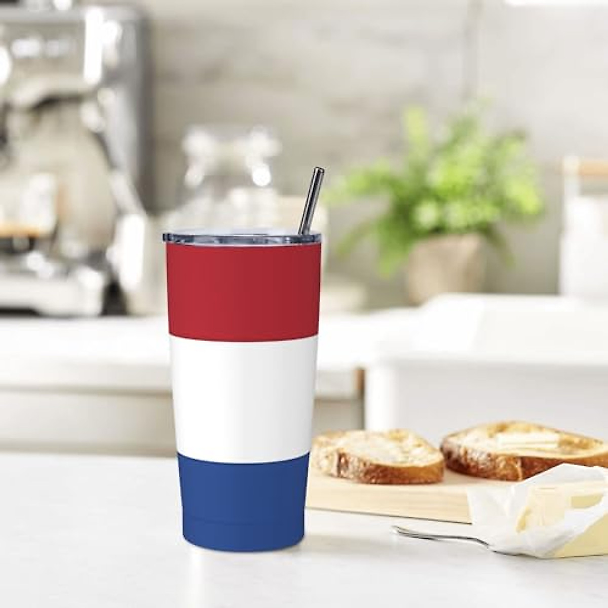 VKKOEWL Netherlands Holland Flag Stainless Steel Insulated Tumbler 20 Oz Travel Water Bottle Coffee Mug Drink Cup With Lid Straw