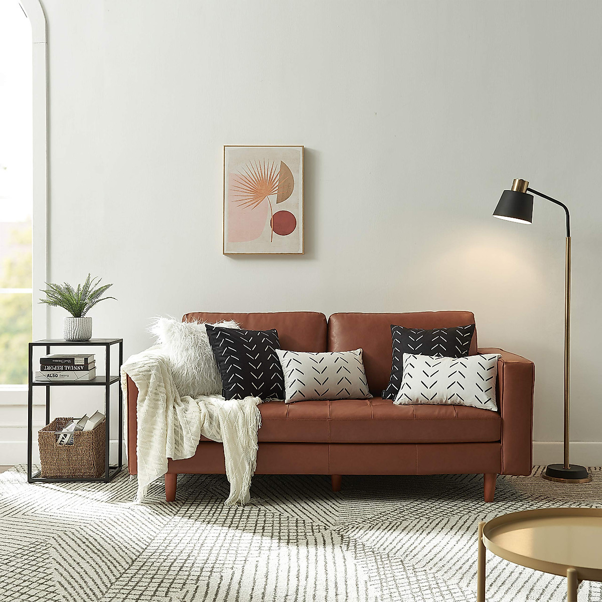 Nestinco Set of 2 Black Pillow Covers 20 x 20 inches Boho Aztec Polyester Blend Square Decorative Throw Pillow Covers for Sofa Couch Bed Decor