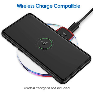 JETech Slim Fit Case for Samsung Galaxy S10, Thin Phone Cover with Shock-Absorption and Carbon Fiber Design (Black)