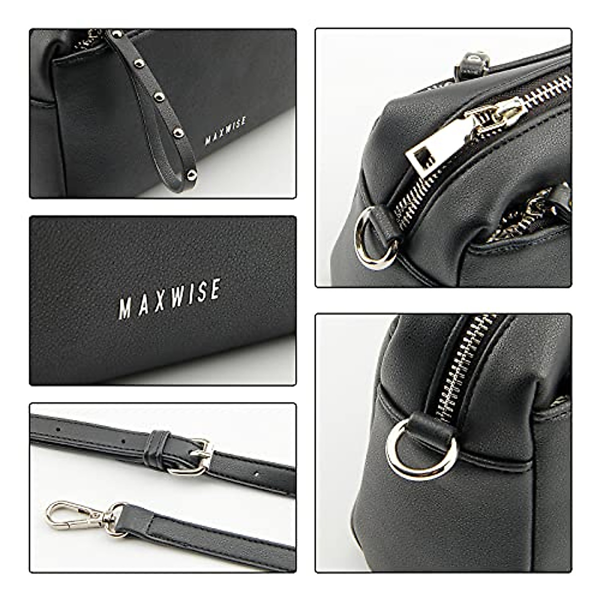 MAXWISE Small Crossbody Bag For Women Designer Shoulder Bag Mini Purse(Black)