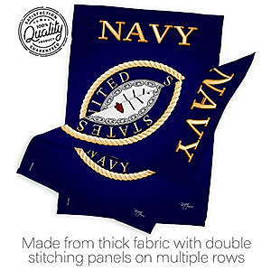 Breeze Decor US Navy Garden Flag USN Armed Forces Seabee Official Licensed United State American Military Veteran Retire Decorative, 13"x 18.5", Memorial Day Gifts Made in USA