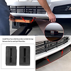 IKON MOTORSPORTS, Compatible with 62"-66" Width Car, Adjustable A Style Front Bumper Lip Chin Splitter Spoiler Air Dam Gloss Black PP 3PCS