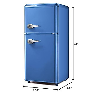 HOPDAY FLS-80G-BLUE Retro Compact Refrigerator, Blue
