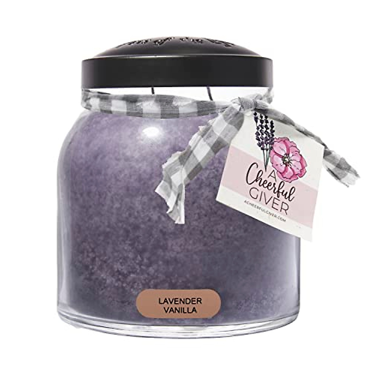 A Cheerful Giver — Lavender Vanilla - 34oz Papa Scented Candle Jar with Lid - Keepers of the Light - 155 Hours of Burn Time, Gift Candle, Violet