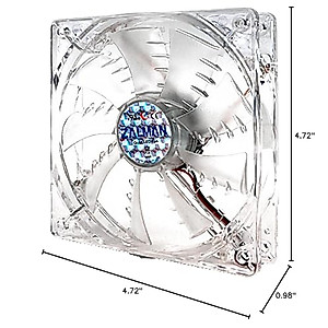 Zalman Ultra Quiet ZM-F3 120mm Blue LED Shark Fin Blade Case Fan Cooling,White ZM-F3 LED (SF)