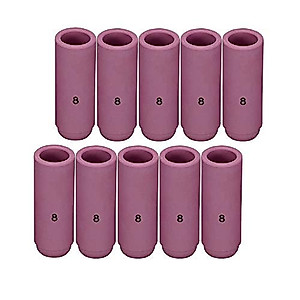 RIVERWELD TIG Alumina Nozzles Ceramic Shield Cup #8 10N46 1/2" Orifice & D12.5 x 47mm Fit DB PTA SR WP 17 18 26 TIG Welding Torch 10pk