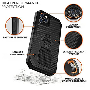 Rokform - iPhone 12 Case, iPhone 12 Pro Case, Rugged Series, Magnetic Protective Apple Gear, iPhone Cover with RokLock Twist Lock, Dual Magnet, Drop Tested Armor (Black)