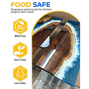 INCLY Deep Pour Epoxy Resin, 0.75 GL Epoxy Resin Kit for 2 to 4'' Pour Molds Craft, High Gloss & Bubbles Free & Crystal Clear Casting Resin Supplies for River Table, Wood Filler, Bar Top, 2 : 1 Mix