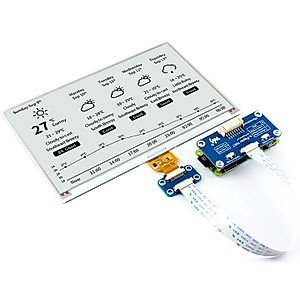 waveshare 7.5inch E-Ink Display HAT,800x480 Pixel Black,White Two-Color SPI Interface E-Paper Screen LCD for Raspberry Pi 4B/3B+/3B/2B/Zero/Zero W/Zero WH and Jetson Nano no/Ard/Nucleo