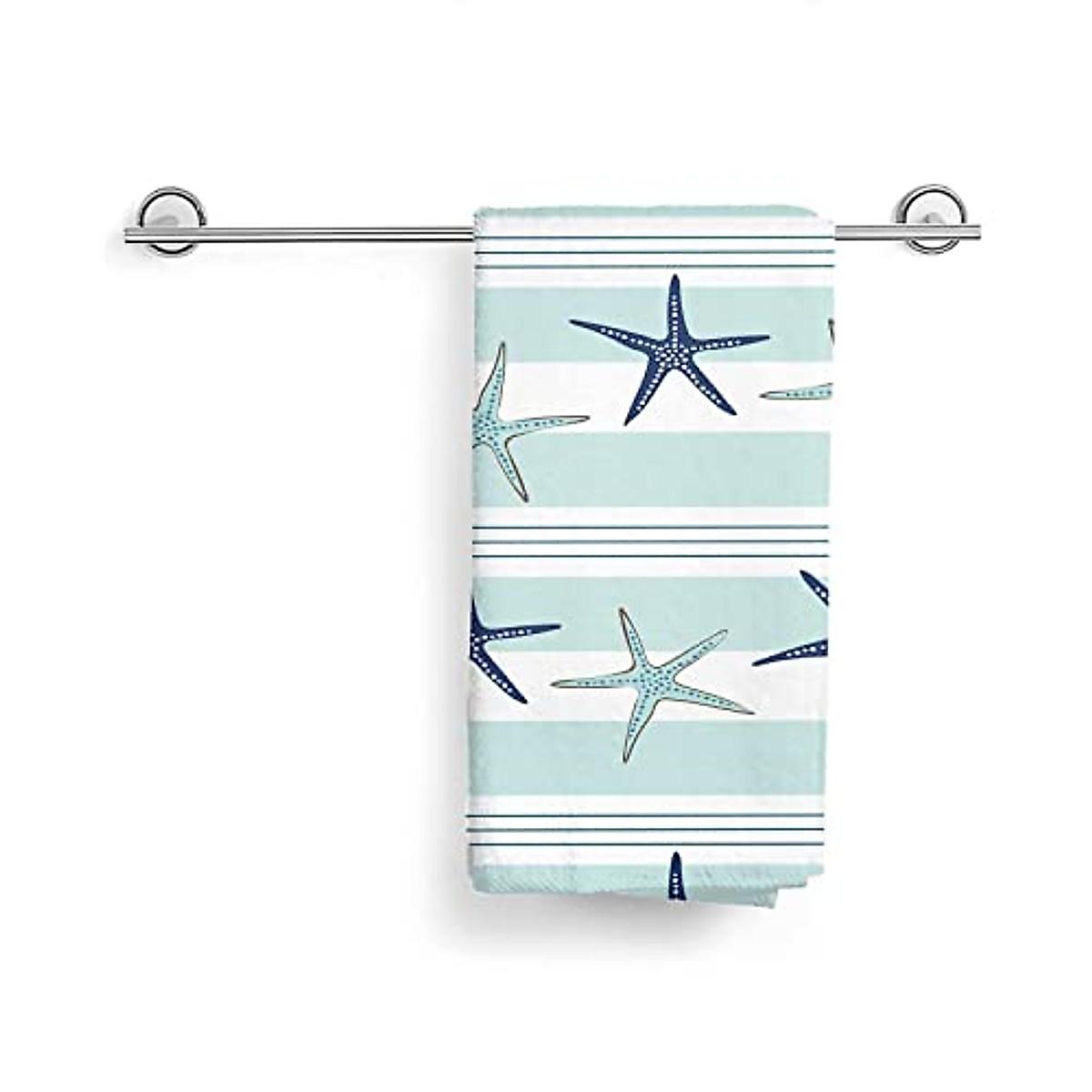 WOAIDY Coastal Starfish Hand Towel for Bathroom, Decorative Hand Towels for Bathroom and Beach, 15.7x27.5 Inches