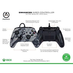 PowerA Enhanced Wired Controller for Xbox Series X|S - Arctic Camo