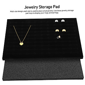 Cabilock 6 Pcs Jewelry Box Pad Ring Inserts Pads Ring Tray Gift Jewelry Tray Black Foam Ring Insert Rings Ring Insert Pad Jewlery Earring Holder Insert Support Necklace Sponge