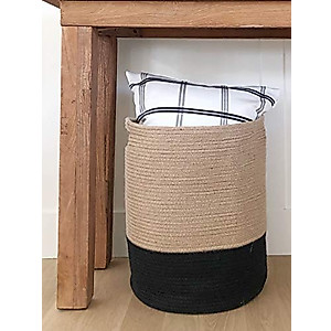 Woven Rope Storage Basket | 19" Tall Jute Basket for Blankets, Kids Toys, & Baby Nursery Clothes | Designed by Chloe and Cotton