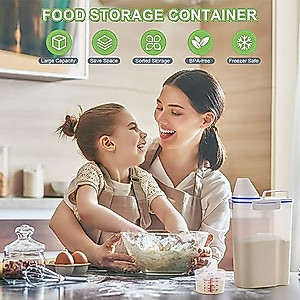 2 Pcs Set Rice Dispenser Storage Containers, 10 Lbs Small Rice Bucket with Measuring Cup & Pour Spout, Kitchen Plastic Airtight Container for Cereal, Grain, Flour, Sugar, Oatmeal, Dry Pet Dog Food