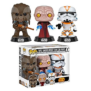 Set 3 Pop! Star Wars Tarfful Unhooded Emperor Utapau Clone 2017 Fall Convention Exclusive