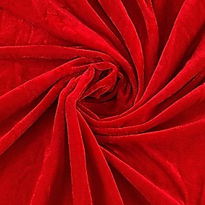 SHEUTSAN 10 Yards Long 65 Inches Wide Red Velvet Fabric, Flexible Stretch Velvet Fabric by The Yard for Costumes Sewing, Craft Making, Home Decoration