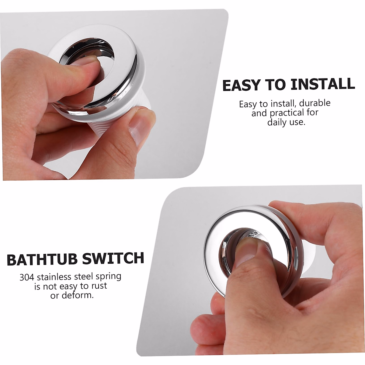 DOITOOL Convenient Air Button 2 Pcs Pneumatic Start Button Massage Bathtub Pneumatic Button Bath Buttons Sink Fittings Garbage Disposer White Shower Tray Food Child Silicone Gasket