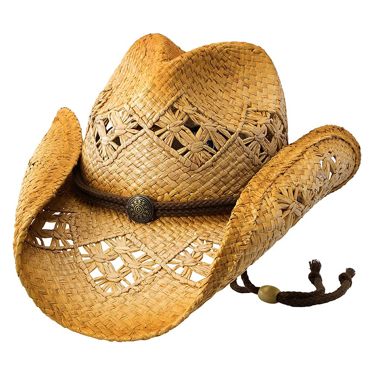 Sonoma (Medium) - Deadwood Trading | Natural Raffia Straw Cowboy Hats for Men & Women | Hit The Beach in Cowboy Style