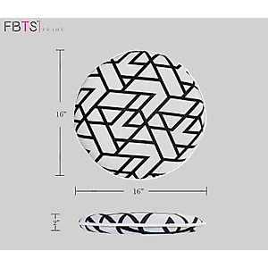 FBTS Prime Bistro Chair Cushions Set of 2 Black Outdoor Seat Cushions 16x16 Inch Geometric Triangle Round Patio Chair Pads for Chair or Patio Furniture