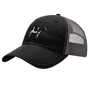 Trucker Hat Richardson Holstein Cow Embroidery Animal Name Cotton Soft Mesh Cap Snaps - Black/Charcoal, Design Only