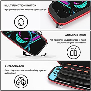 Switch Carrying Case for Nintendo Switch,Ghost Ink 20 Game Cartridges Hard Shell Travel Switch Pouch for Console & AccessoriesFit Original Charger AC Adapter