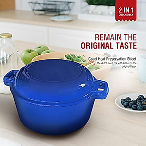 Enameled Cast Iron Dutch Oven for Bread Baking, 5.5 QT Dutch Oven Pot with lid, Induction Compatible, Marseille