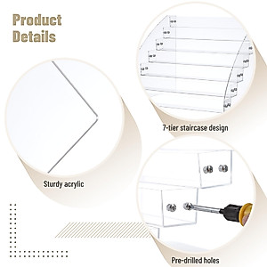 CDOKY Large 7-Tier Acrylic Paint Organizer with 3-Compartment Pen Holder, Space-Saving Paint Organizer Set Durable Acrylic Oil Paints Tubes Ink Bottle Tool Storage