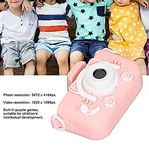 Liccx Kids Camera, Portable Kids Video Camera with Protective Cover and Lanyard, 1080P HD Digital Camera for Kids Age 3 4 5 6 7 8 9 10 11 12 Years Old(Pink, Without 32GB Memory Card)