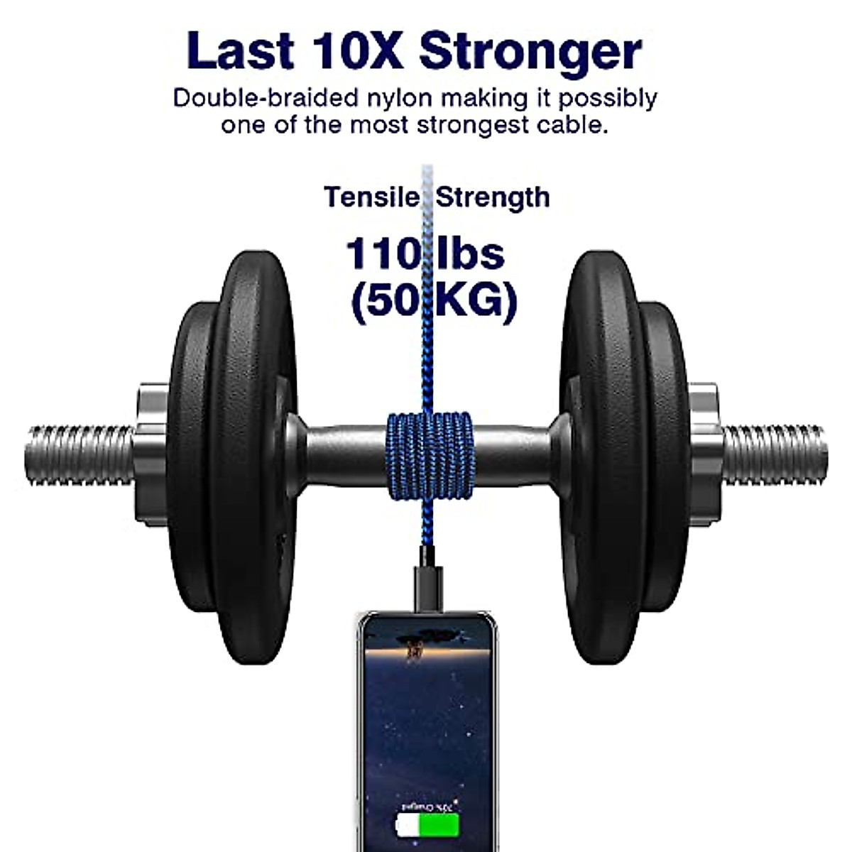 3 Pack 10FT iPhone Lightning Cable Apple Charger Cord Nylon Braided USB to Lightning Cable [Apple MFi Certified]