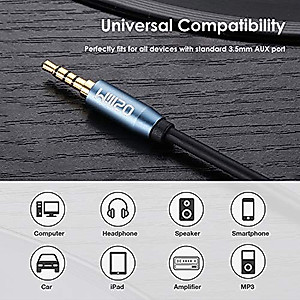 MillSO 3.5mm Headphone Extension Cable (6.6 Feet) TRRS 3.5mm Male to Female Stereo Audio Jack Extension Adapter Auxiliary AUX Cord for Headphones, Earbud, Speaker, Car Stereo, Home HiFi Stereo System