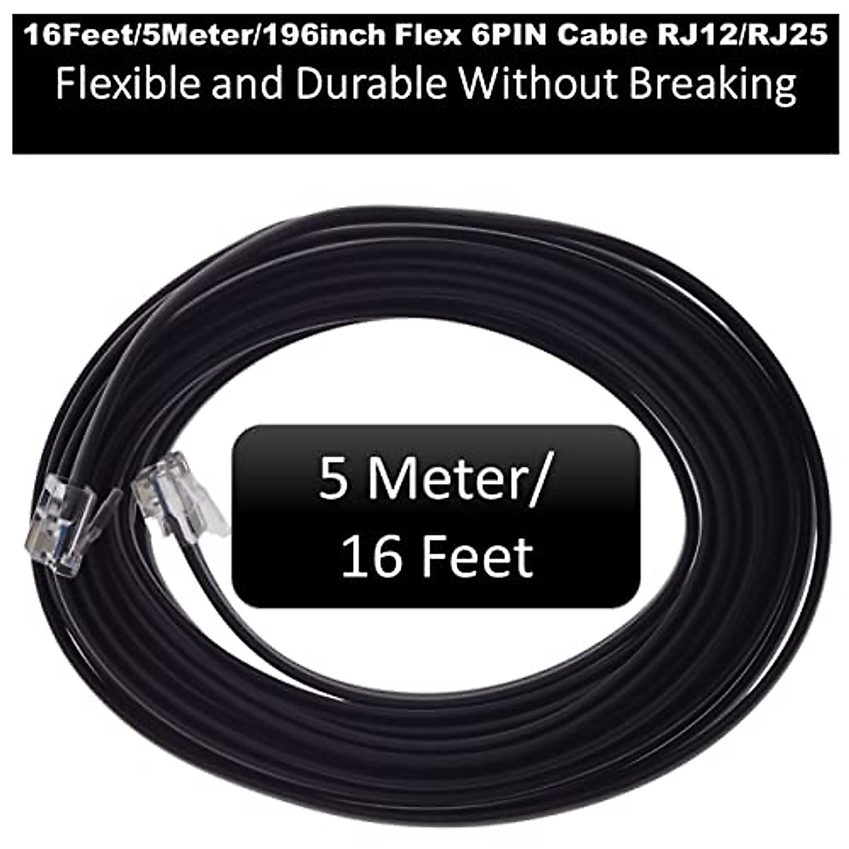 Xtenzi 6Pin Flex Cable XTFC Wire Accessory XT91615 for Amp Remote Knob Compatible with Image Dynamics Q Series Amplifiers