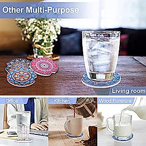 Car Coasters for Drinks Absorbent, 10 Pack 2.56in Car Coasters Absorbent Ceramic with A Finger Notch for Easy Removal, Car Cup Holder Coaster for Car, Cute Car Accessories for Women,Men