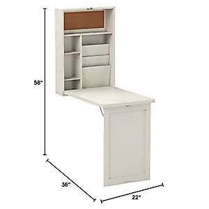 Fold-Out Convertible Desk - Antique White